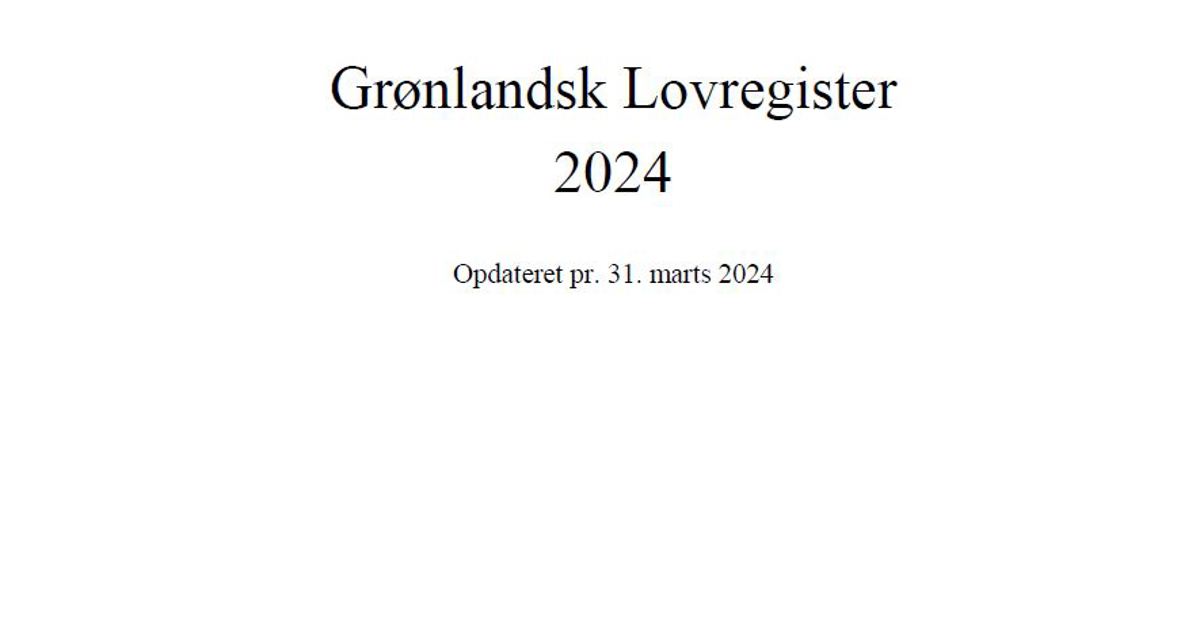 Grønlandsk Lovregister 2024 - Rigsombudsmanden